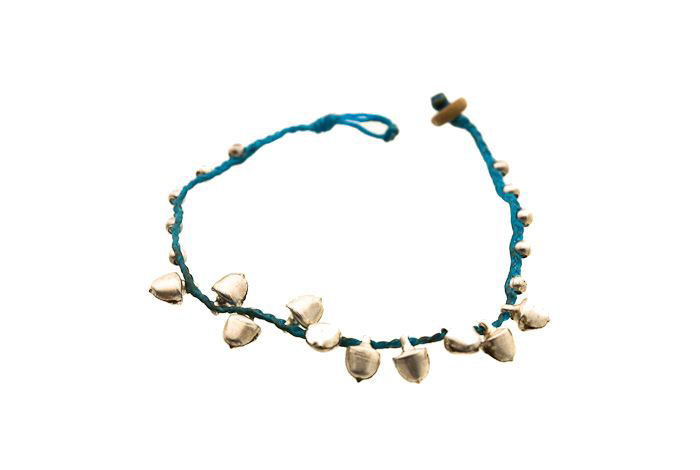 Bijoux de cheville perles grelots fil tresse bresilienne bleu - bijoux ...