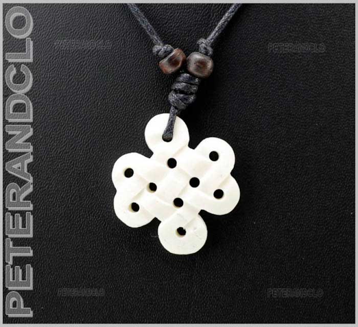 COLLIER PENDENTIF NOEUD INFINI SANS FIN BOUDDHISME - Pendentifs ...