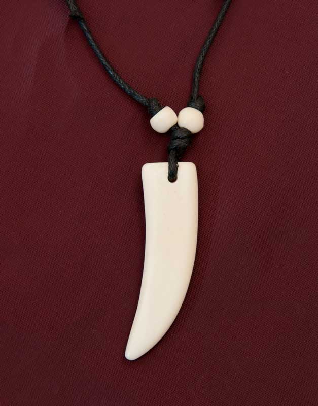 COLLIER PENDENTIF GRIFFE DE TIGRE ARTISANAT CORNE DE YAK ETHNIQUE TIBET ...